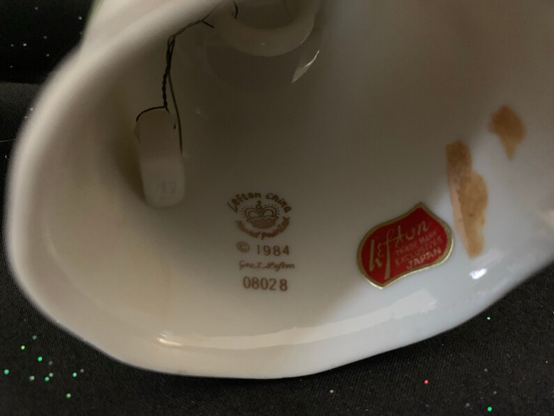 Vintage Lefton China Hand Painted Pink Dogwood Bell 3 1/4” Gold Heart ...