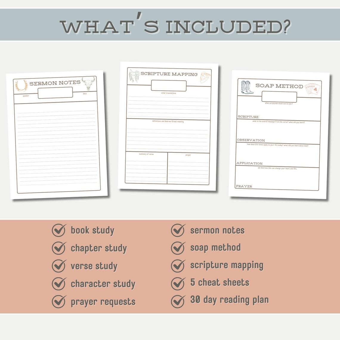 Western Bible Study Bundle: Digital Notes Template (PDF) - Etsy