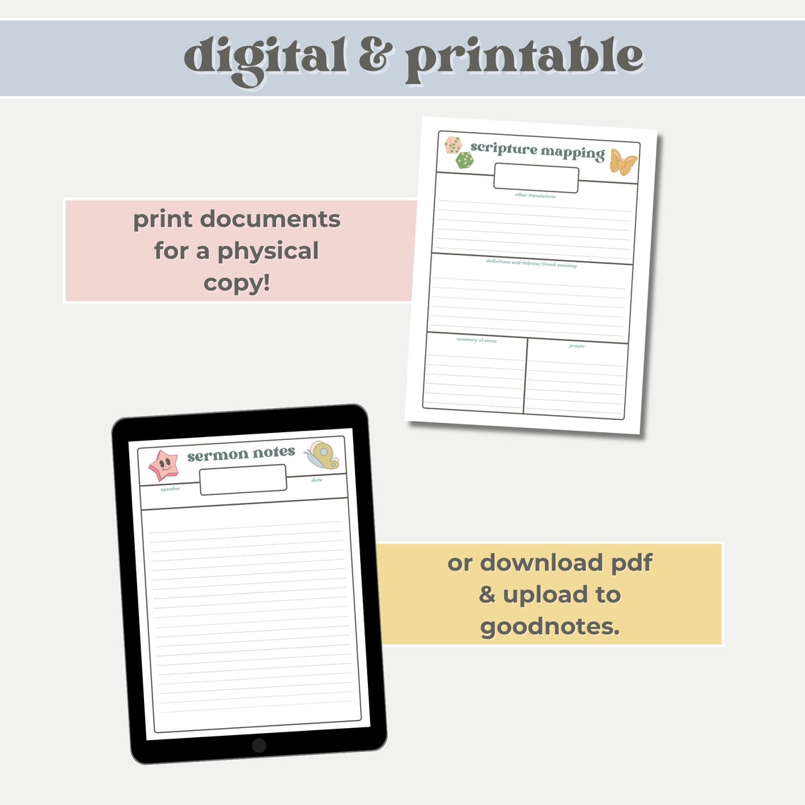 Bible Study Printable Bundle: SOAP Method, Scripture Mapping (PDF) - Etsy