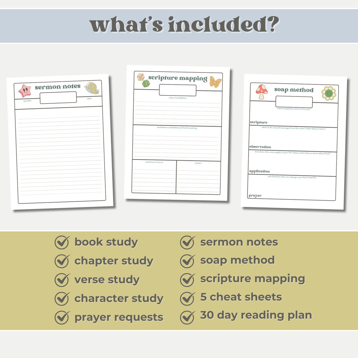 Bible Study Printable Bundle: SOAP Method, Scripture Mapping (PDF) - Etsy