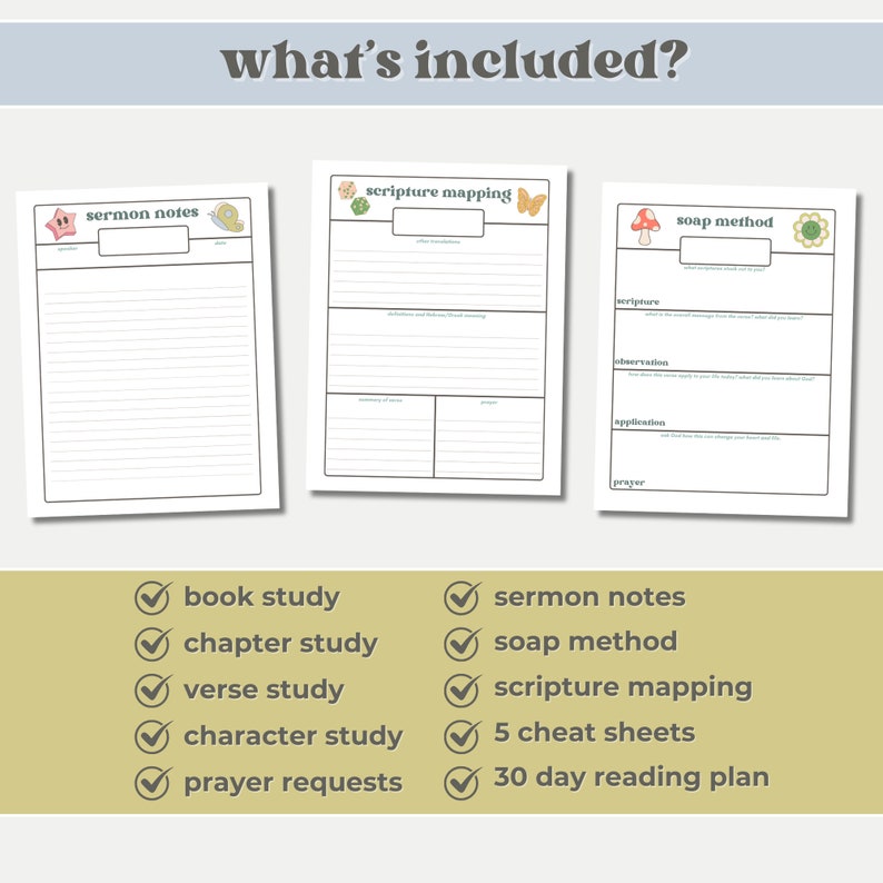 Bible Study Printable Bundle: SOAP Method, Scripture Mapping (PDF) - Etsy