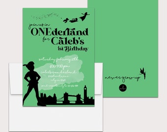 Peter Pan Birthday Invitation Digital Neverland Invite - Etsy