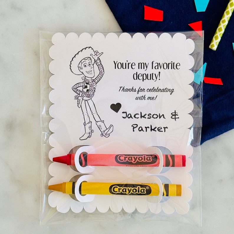 Toy Story Party Favor With Crayons - Etsy