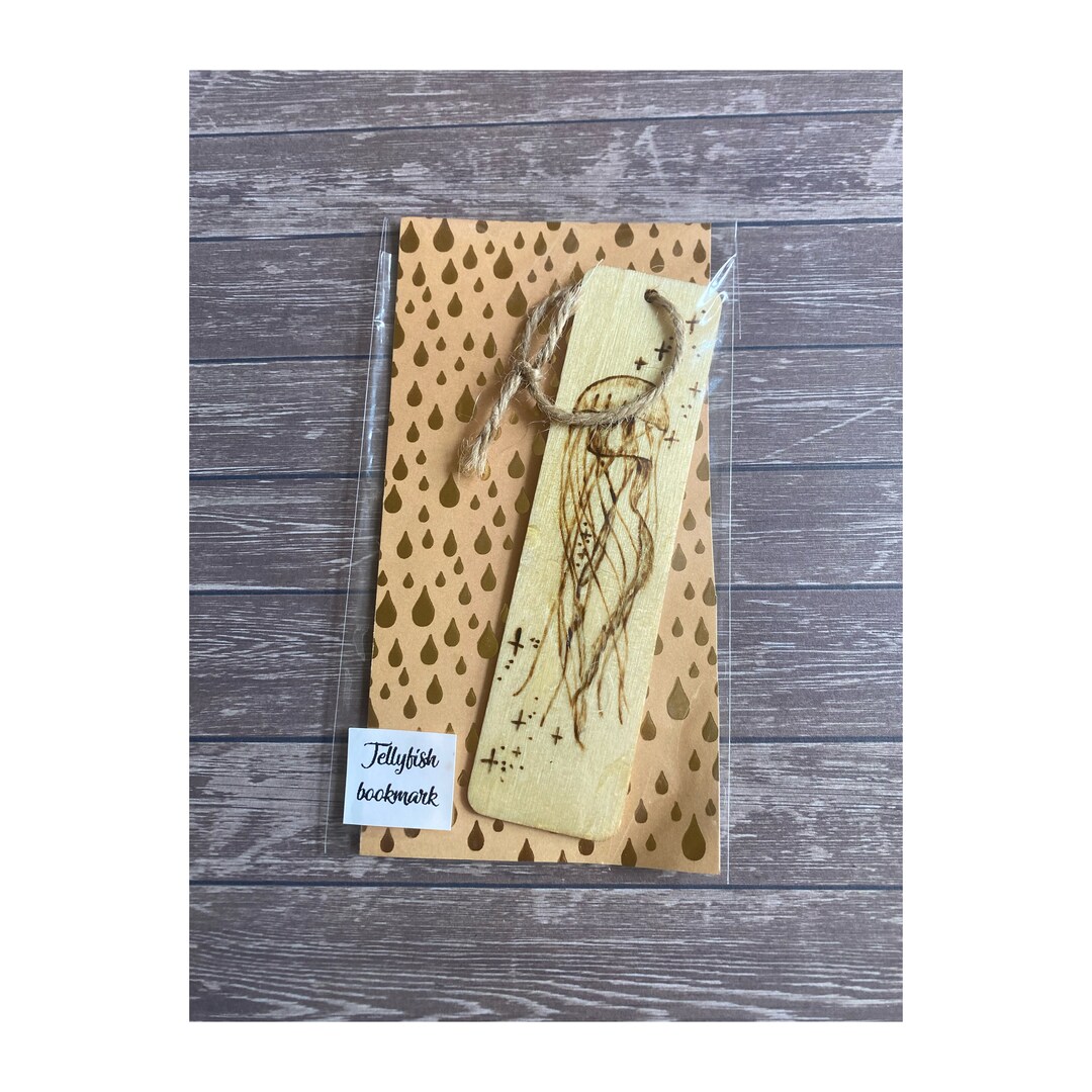 Jellyfish Pyrography Bookmark Handmade Gifts for Book Lovers, Gifts for ...