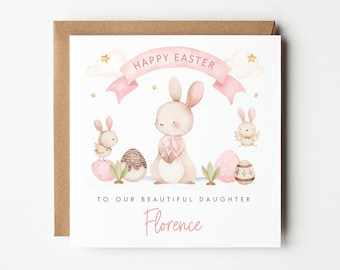 1st Easter Card for Girl, Alphabet Card for Child, Happy Easter Card ...