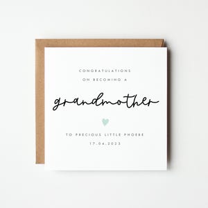 Personalised Congratulations on Becoming a New Granny, Nanny Card, New ...