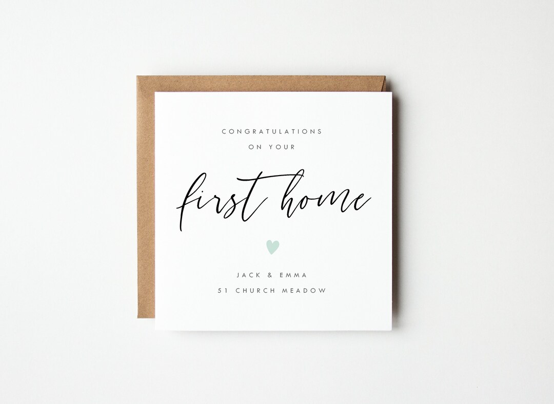 Personalised Congratulations on Your First Home Card, Happy First Home ...
