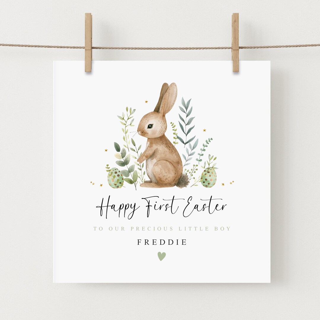 Personalised First Easter Card, Easter Bunny Card, Daughter Son Easter ...