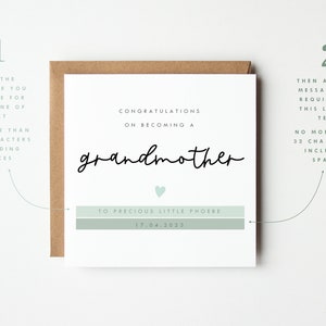 Personalised Congratulations on Becoming a New Granny, Nanny Card, New ...