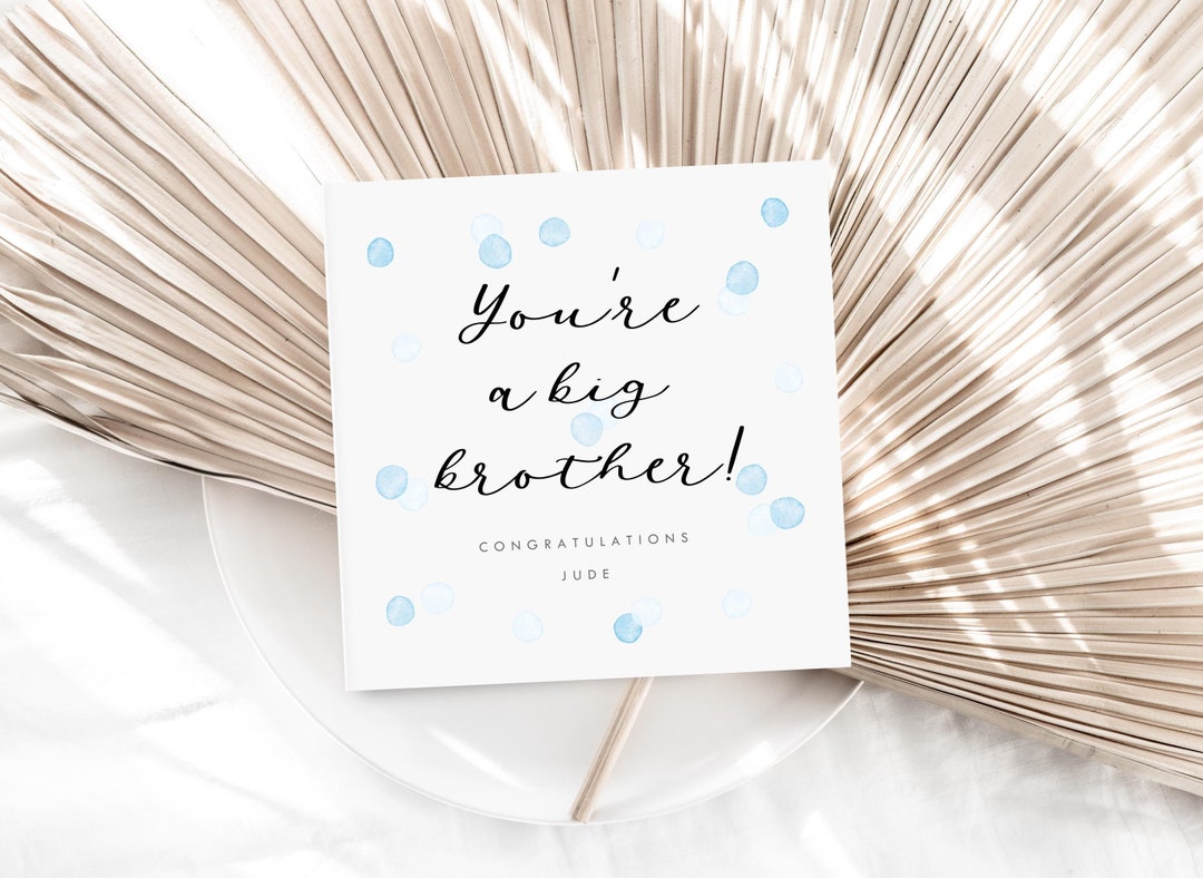 Personalised You're a Big Brother Card, New Brother Card, Big Brother ...