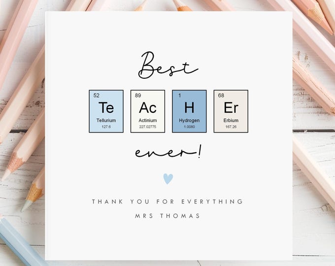 Biology Teacher Thank You Card - Science Teacher - Thanks - Neurone ...