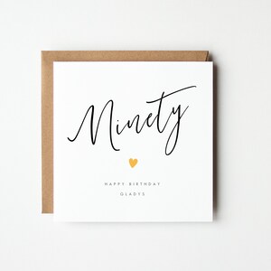 Personalised 50th Birthday Card, Calligraphy Birthday Card ...