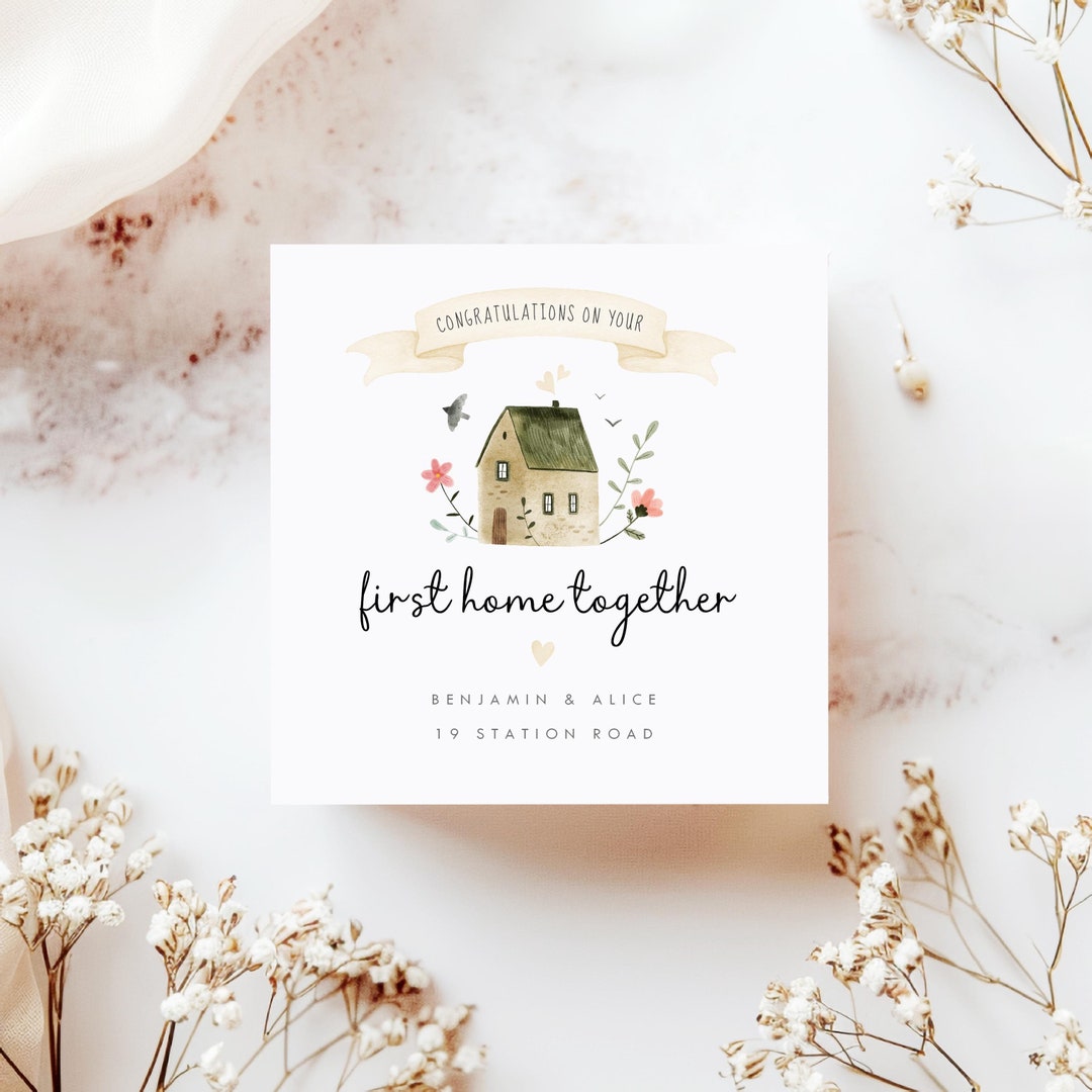 Personalised New Home Card, Happy New Home Card, First Home Together ...