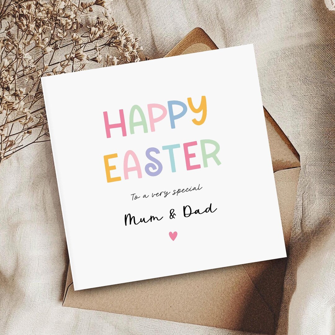 Personalised Easter Card, Mum & Dad Easter Card Daughter Son ...