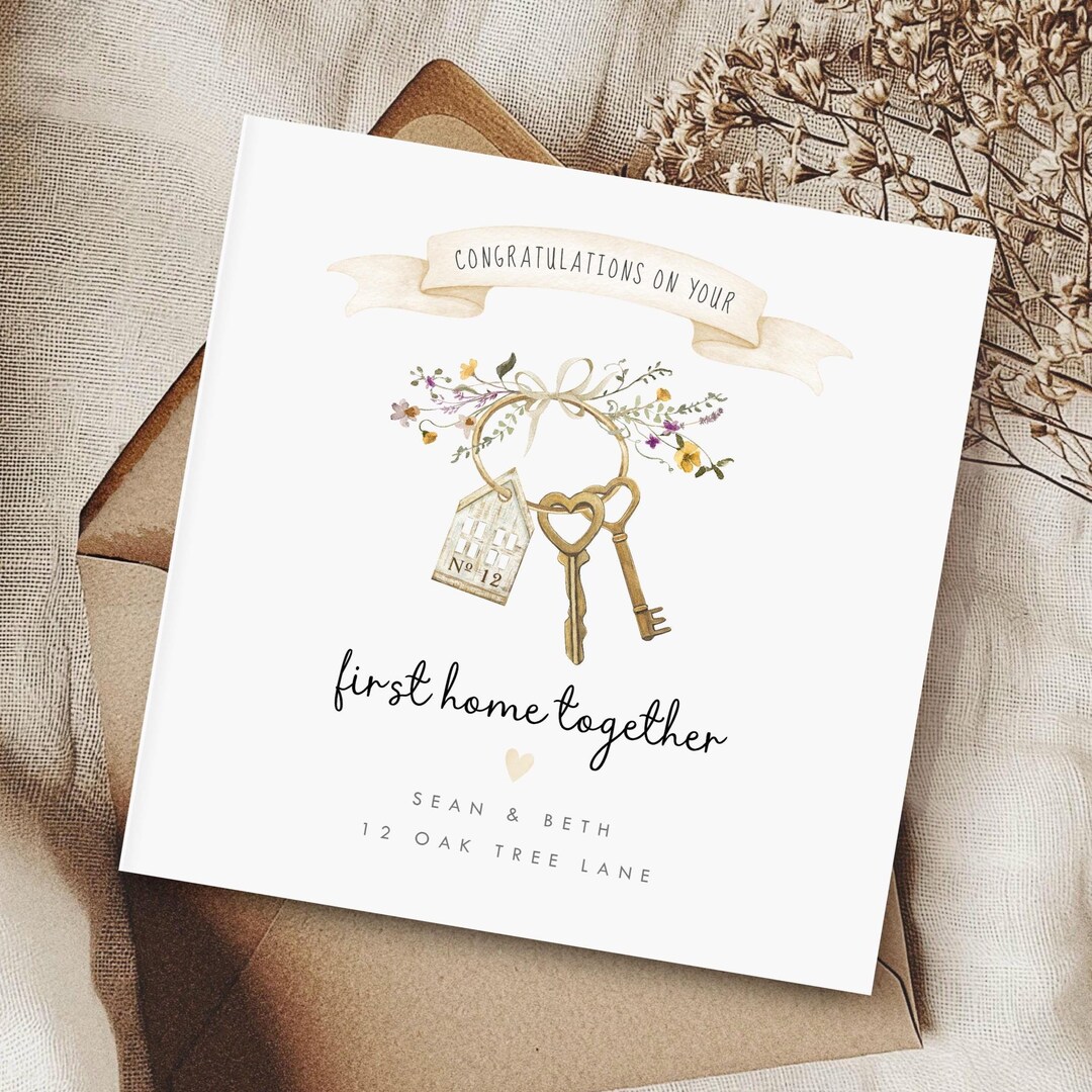 Personalised New Home Card, Custom New Home Card, First Home Together ...