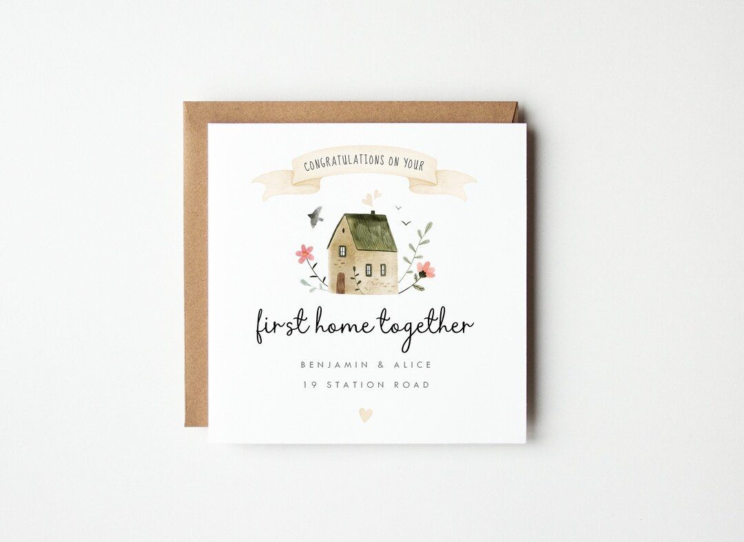 Personalised New Home Card, Happy New Home Card, First Home Together ...