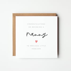 Personalised Congratulations on Becoming a New Granny, Nanny Card, New ...