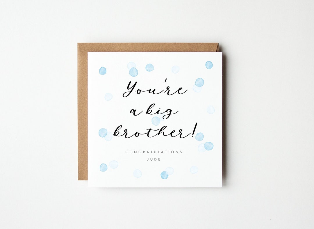Personalised You're a Big Brother Card, New Brother Card, Big Brother ...