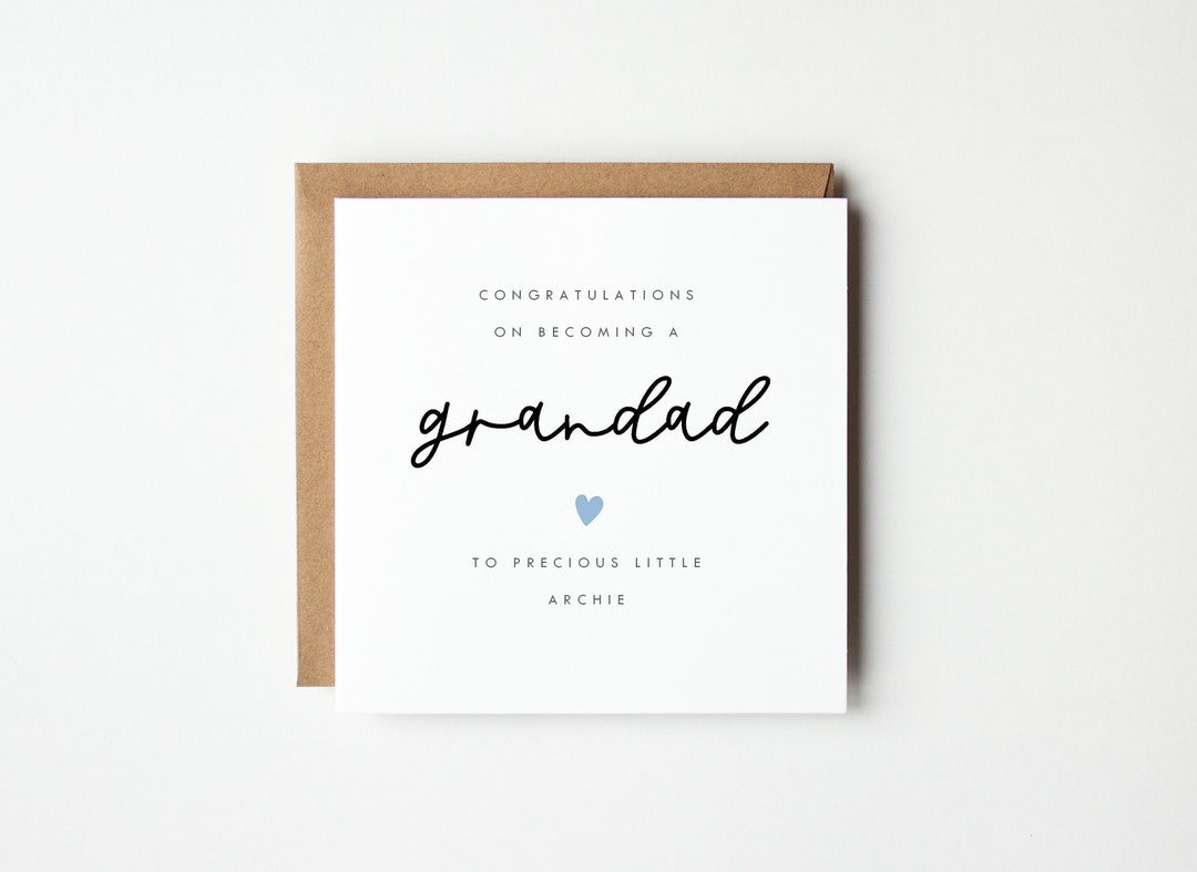 Personalised Congratulations on Becoming a New Grandad Card, New ...