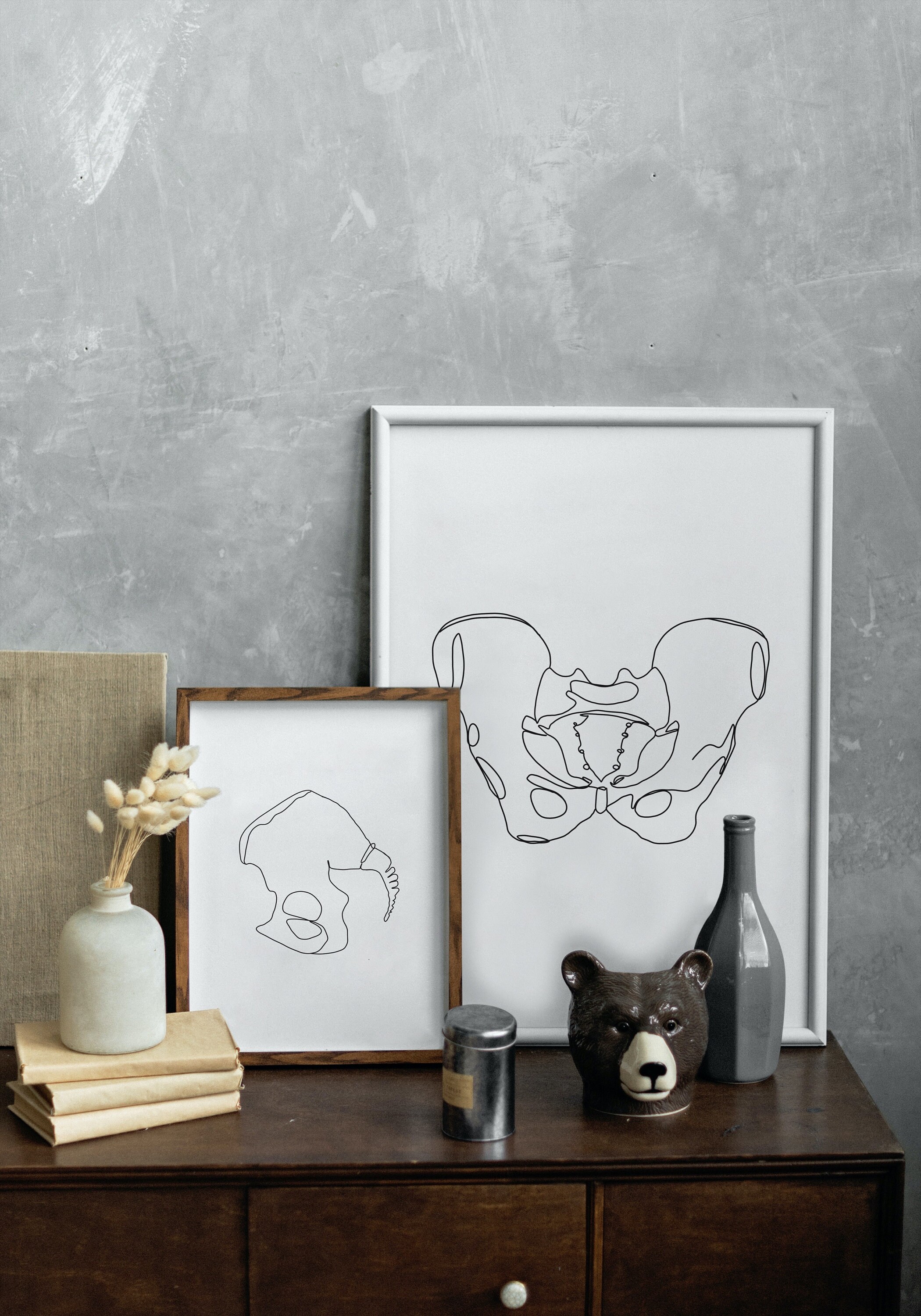 Pelvis Bone Line Art Print, Anatomy Illustration (digital Download ...