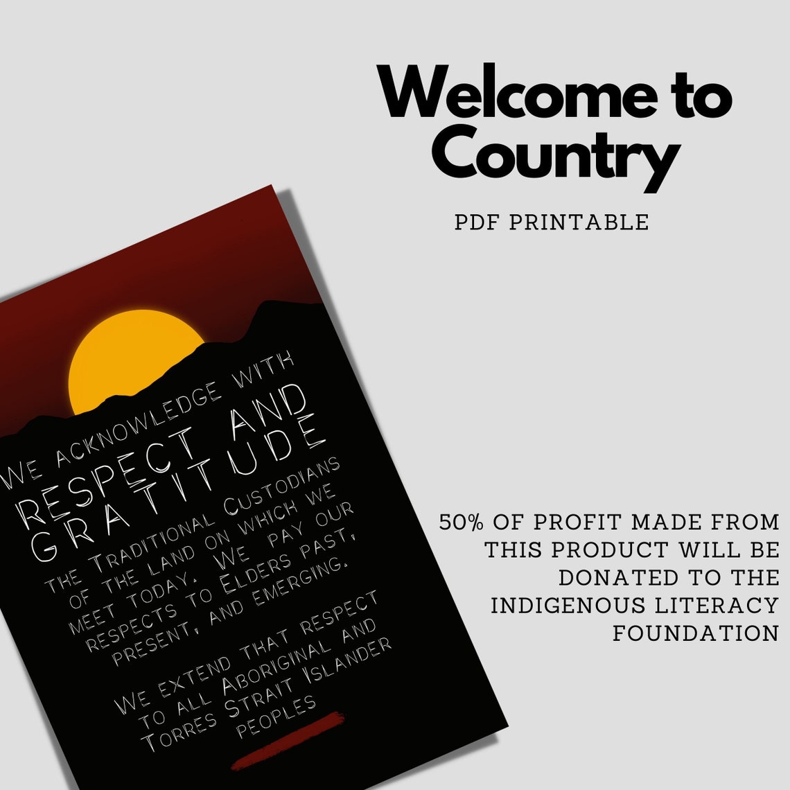 Aboriginal Printable Acknowledgement of Indigenous Country | Etsy