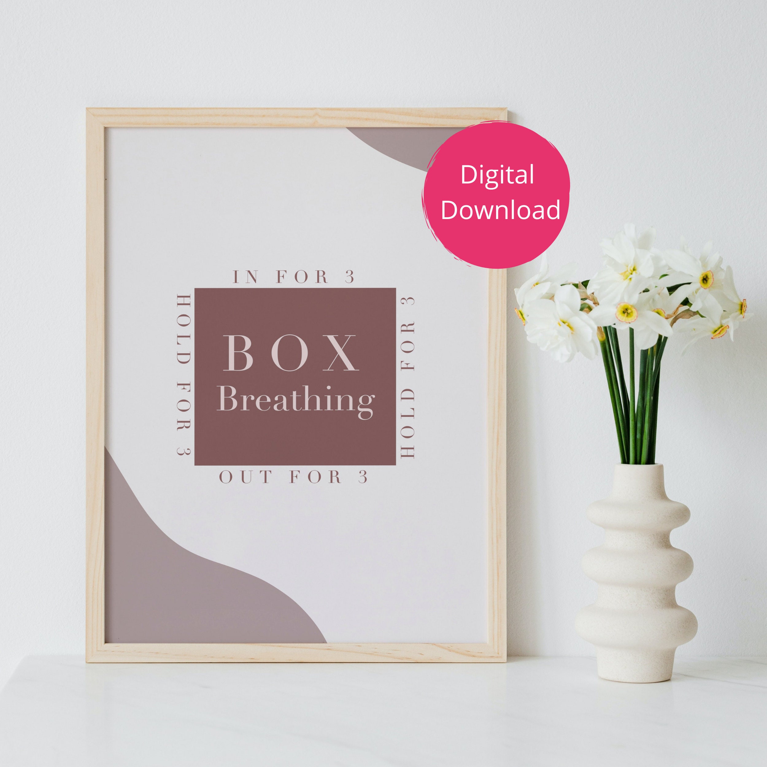 Box Breathing Poster, Grounding Technique for Mental Health, Chronic ...