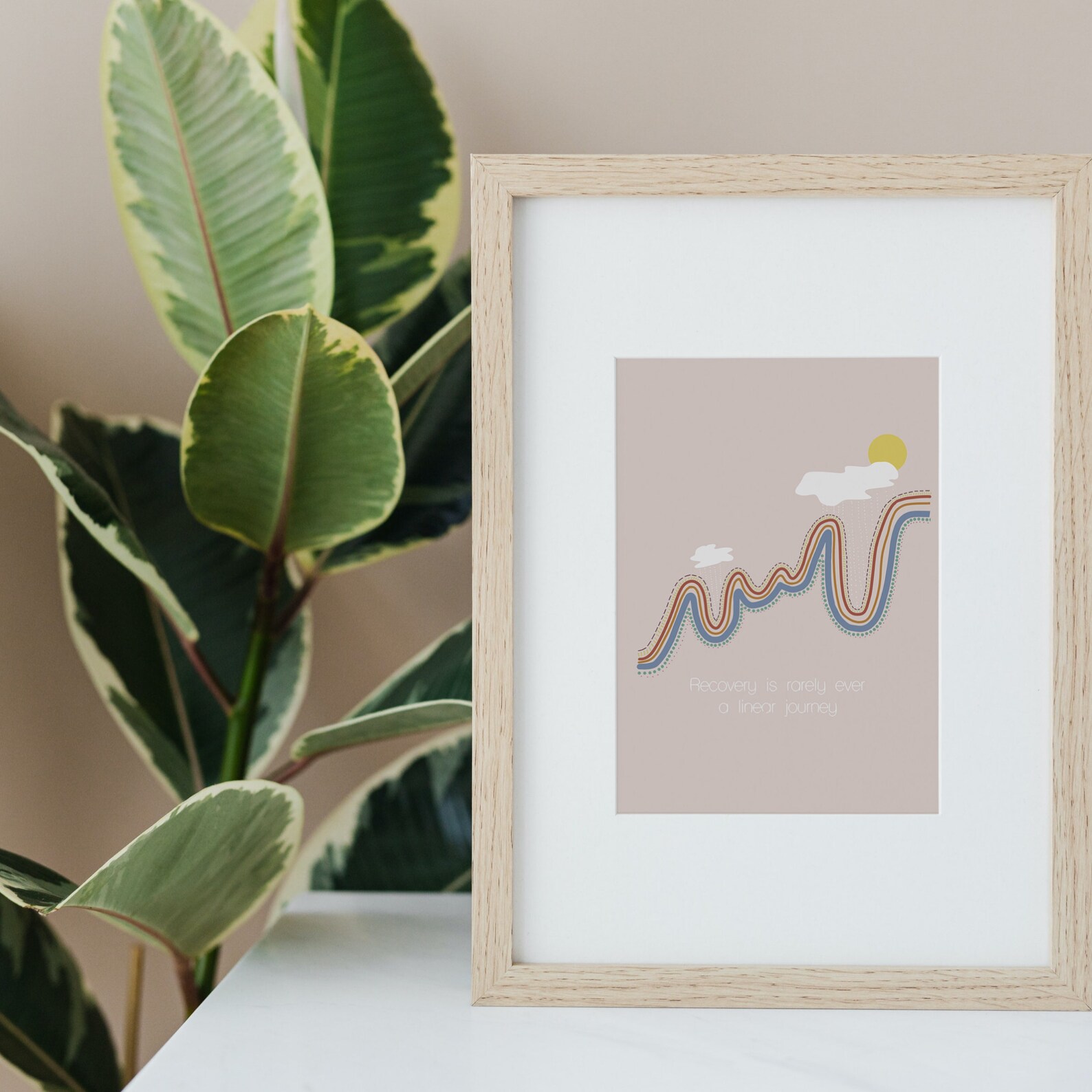 Recovery Not Linear Rainbow Printable Art PDF / PNG Document / Chronic ...