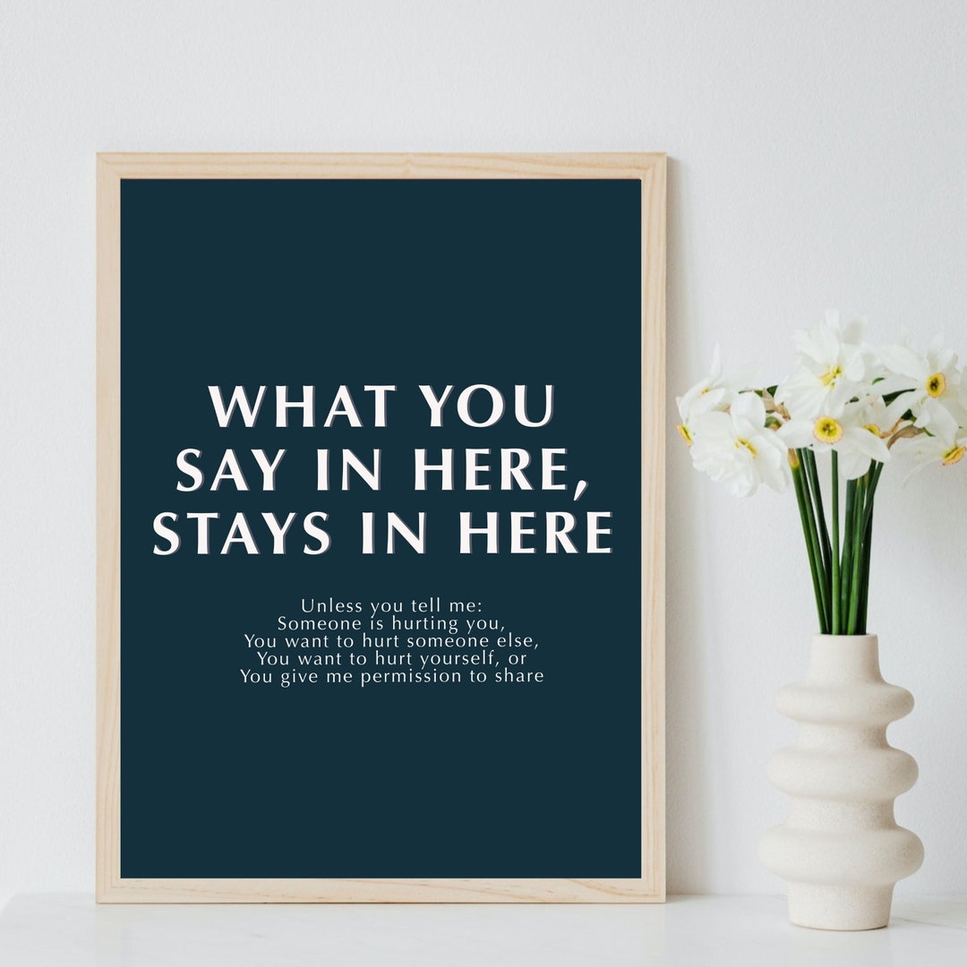 Confidentiality Poster, Counsellor Office, Mental Health Clinician ...