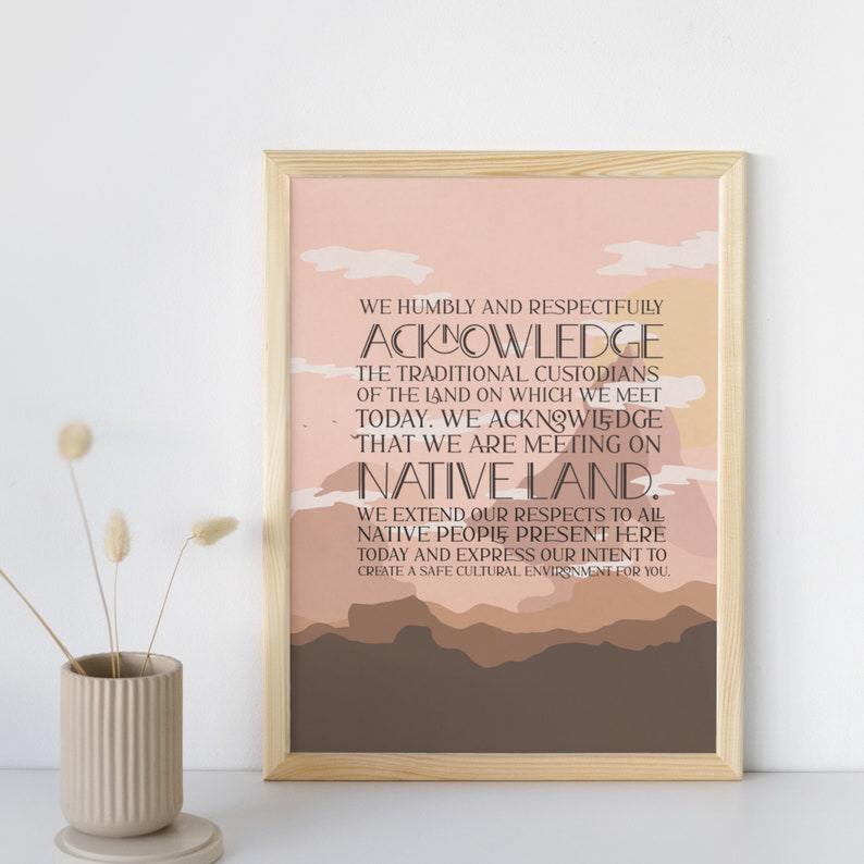 Native Land Poster, Acknowledgement of Native Land, Digital Download ...