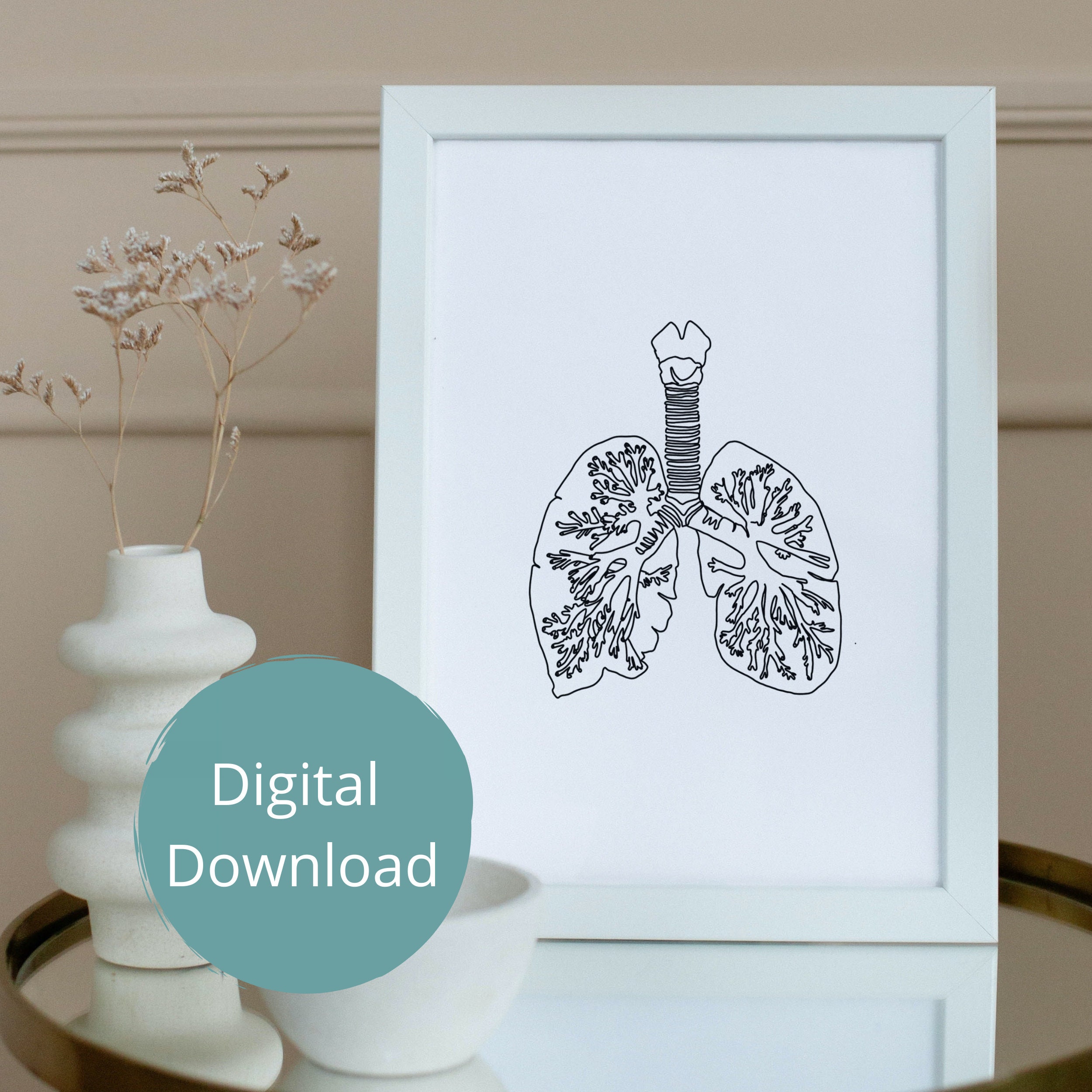 Medical Anatomy Minimalist Art Lung Anatomy Lungs Minimalist - Etsy