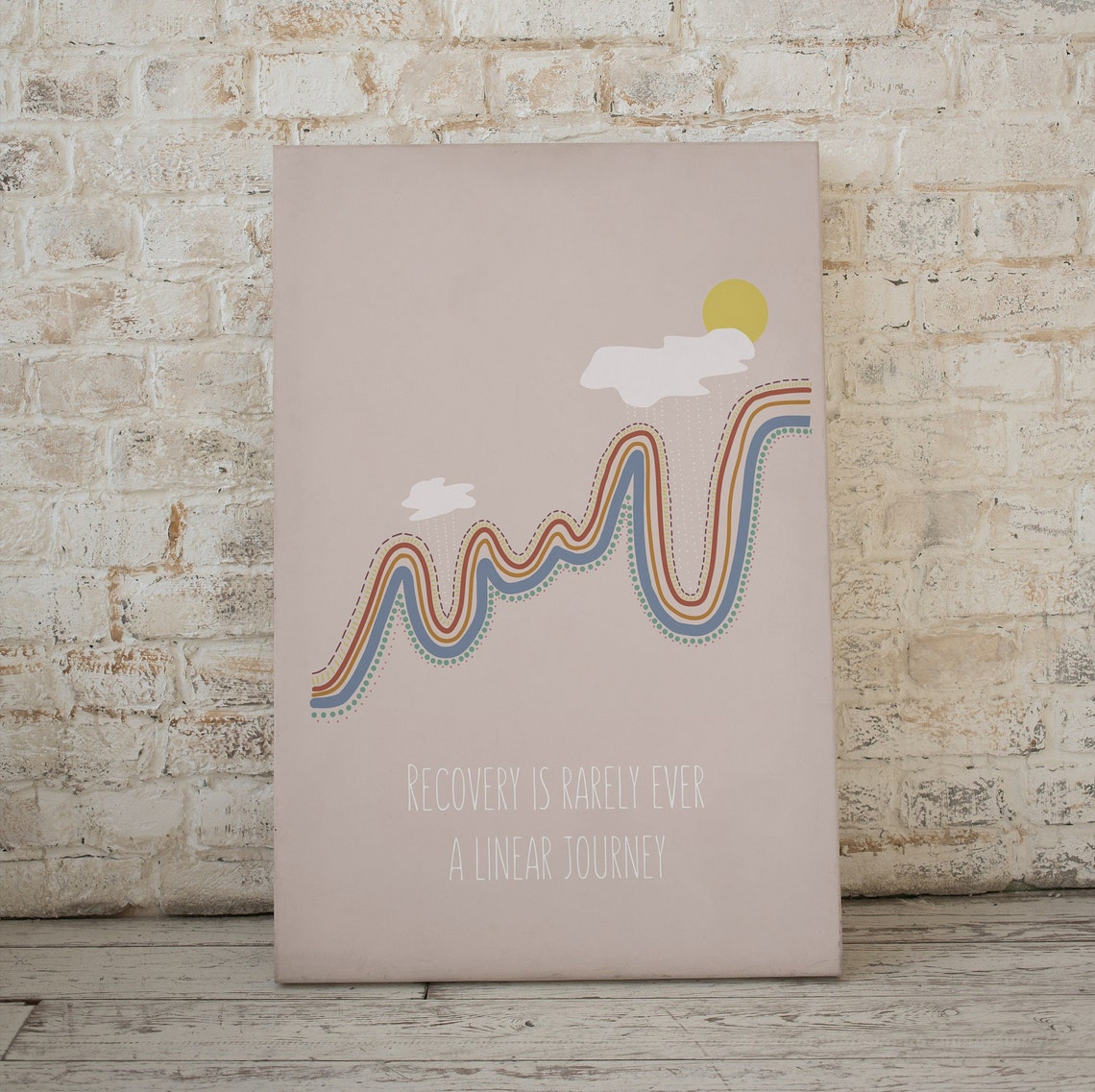 Recovery Not Linear Rainbow Printable Art PDF / PNG Document / Chronic ...