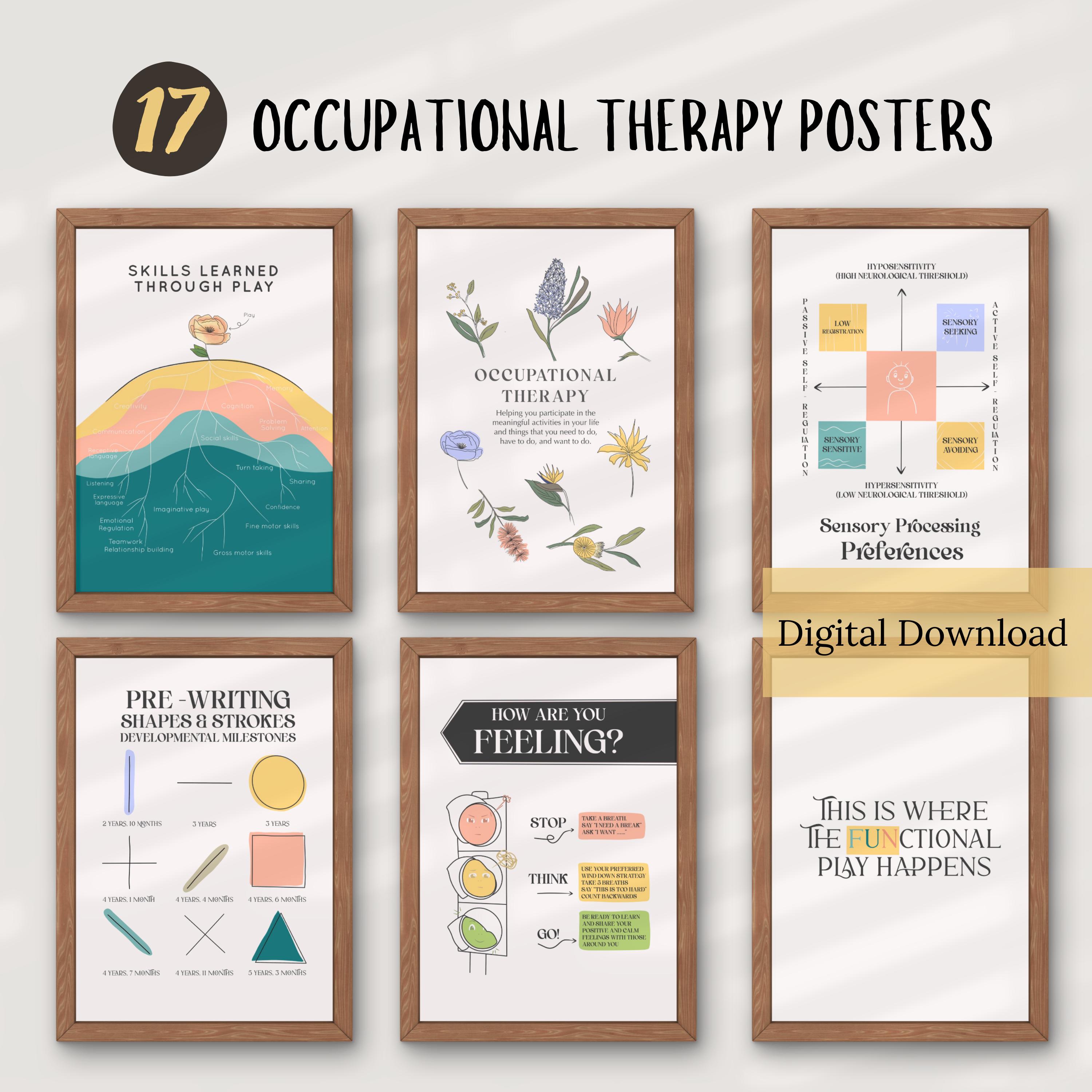 17 Occupational Therapy Gift Poster Bundle Developmental Milestone ...