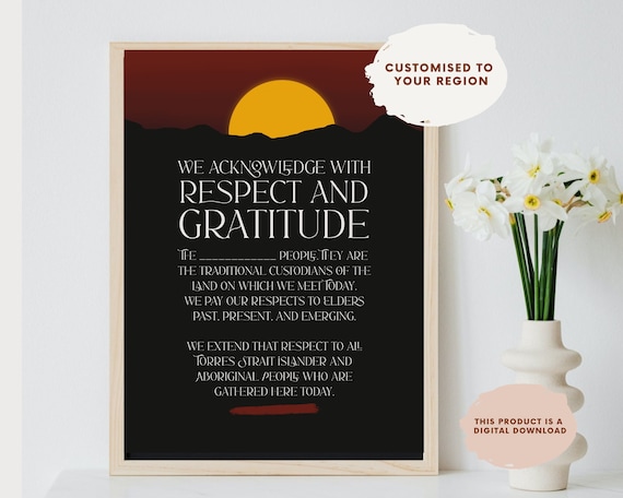 Customised Aboriginal Printable Acknowledgement of Indigenous - Etsy ...