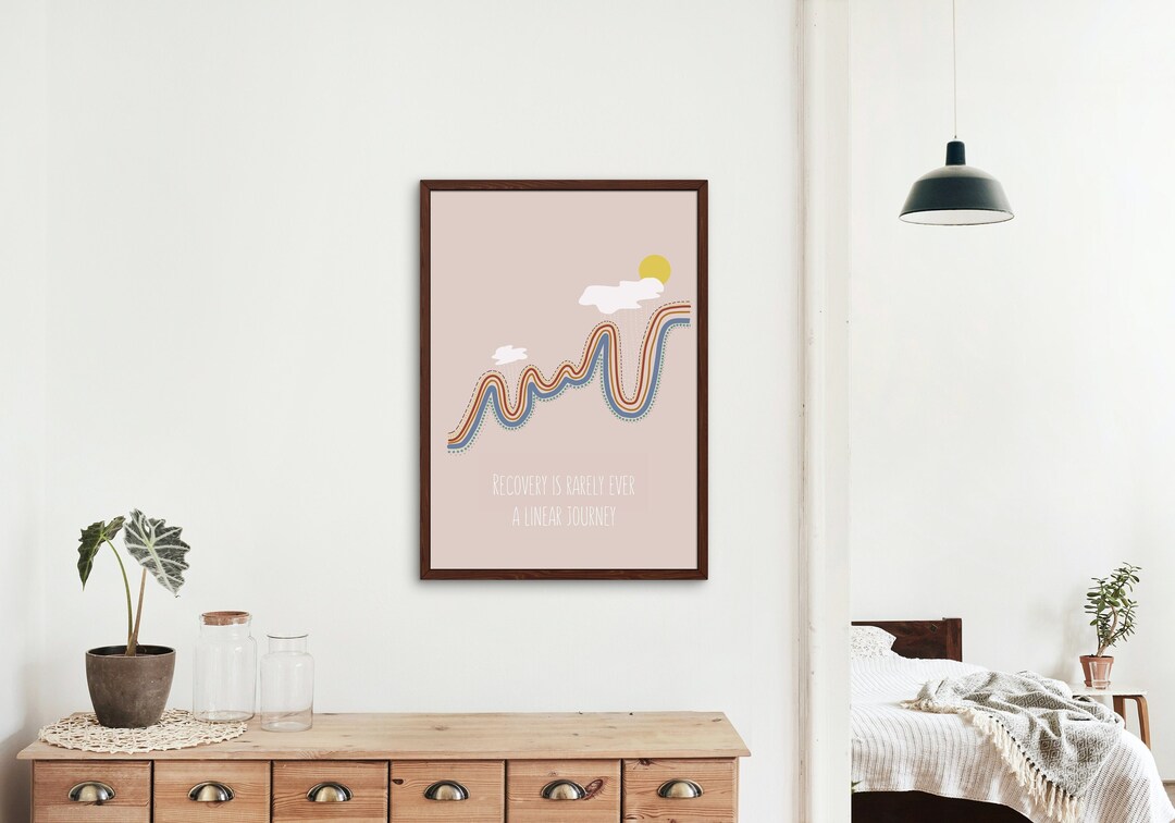 Recovery Not Linear Rainbow Printable Art PDF / PNG Document / Chronic ...