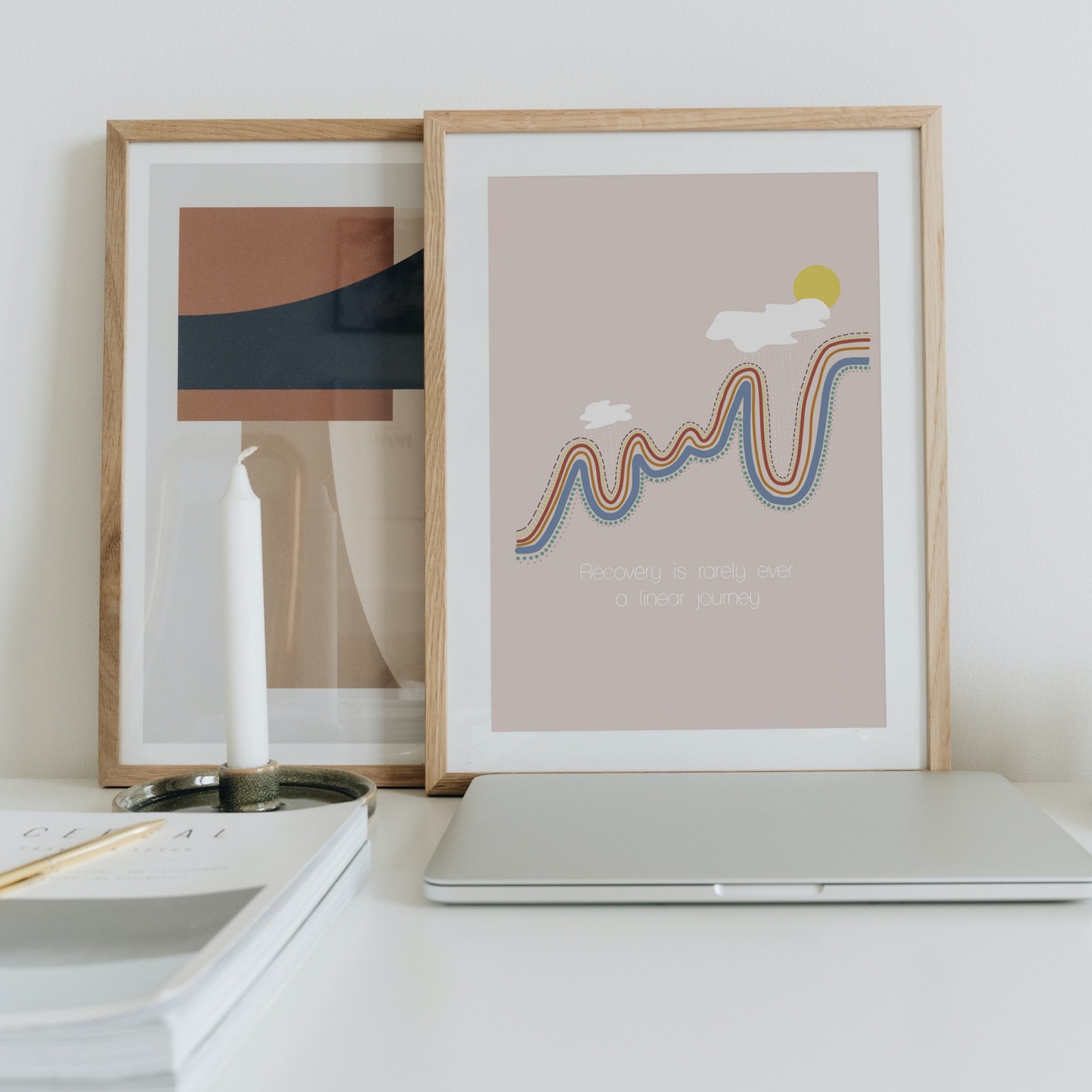 Recovery Not Linear Rainbow Printable Art PDF / PNG Document / Chronic ...