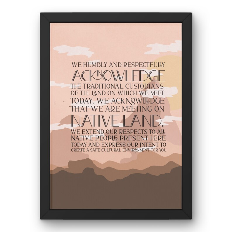 Native Land Poster, Acknowledgement of Native Land, Digital Download ...