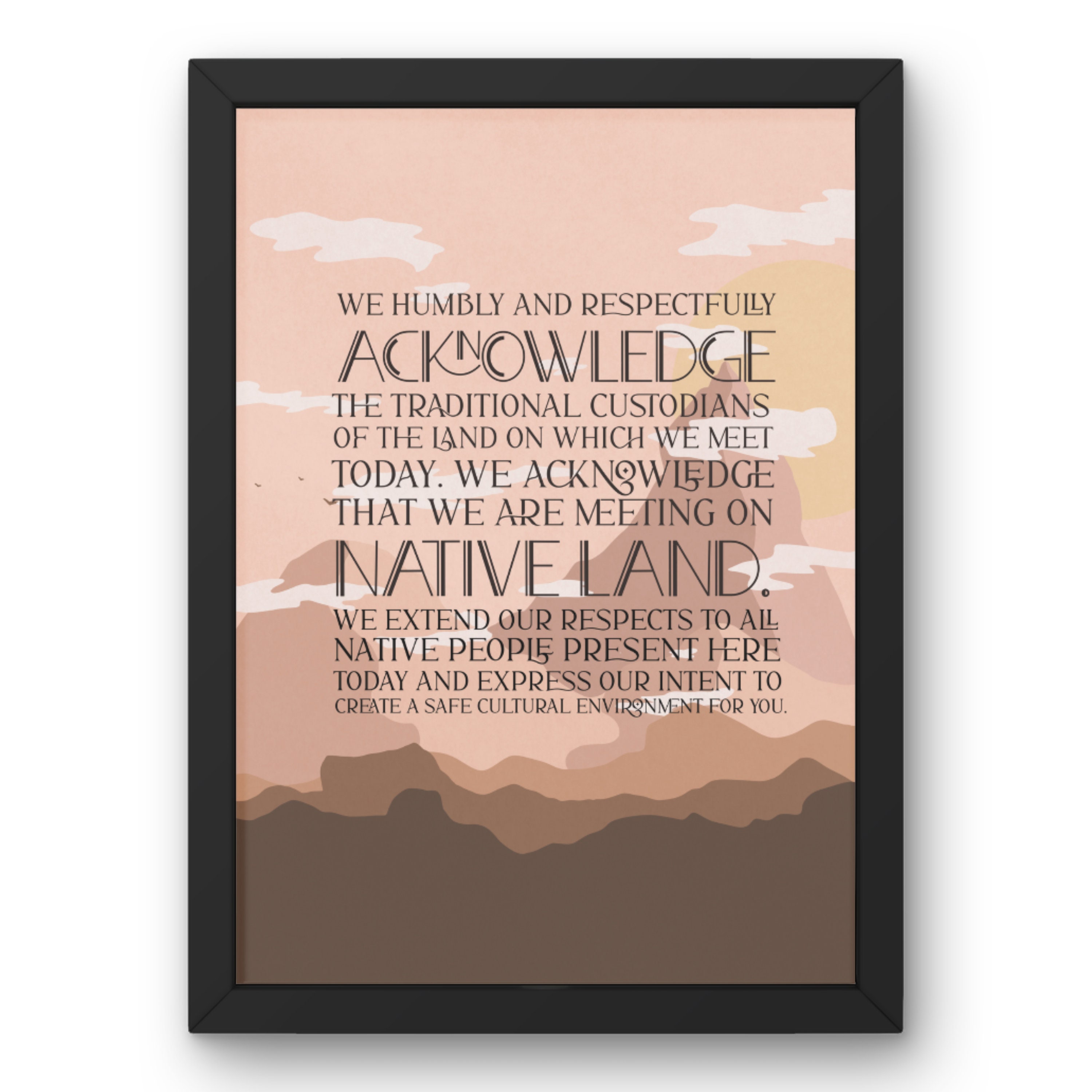 Native Land Poster, Acknowledgement of Native Land, Digital Download ...