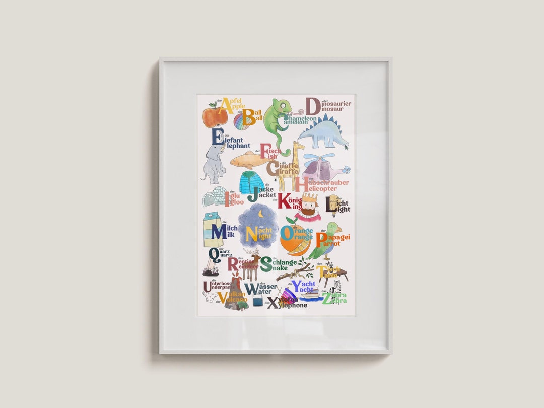 Bilingual Alphabet ABC, Nursery Art, Kids, Montessori, Educational ...