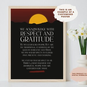 Customised Aboriginal Printable Acknowledgement of Indigenous Country ...