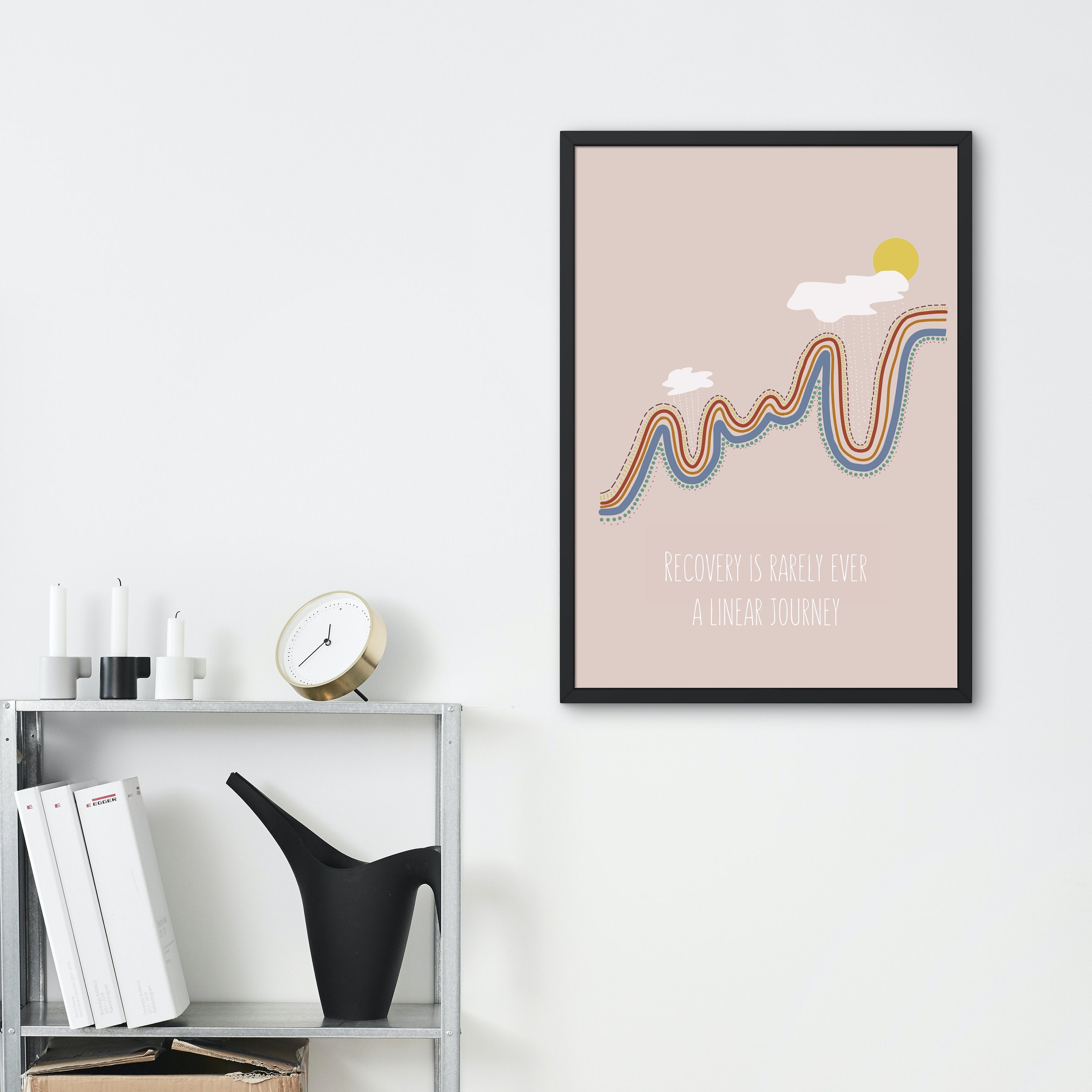 Recovery Not Linear Rainbow Printable Art PDF / PNG Document / Chronic ...