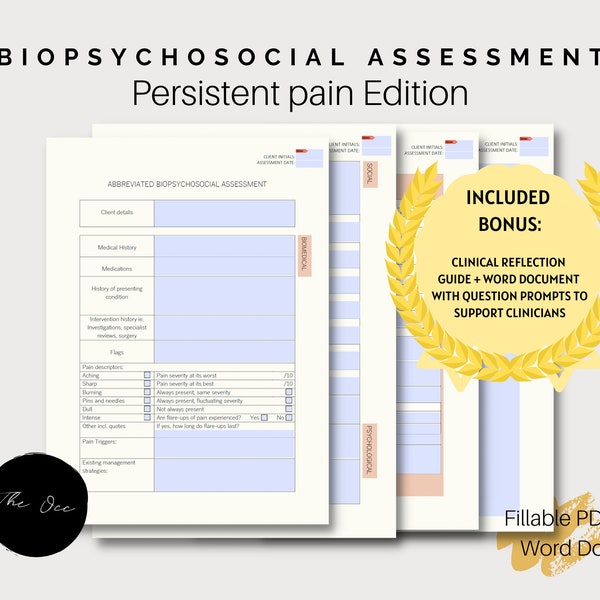 Biopsychosocial Assessment Template - Etsy