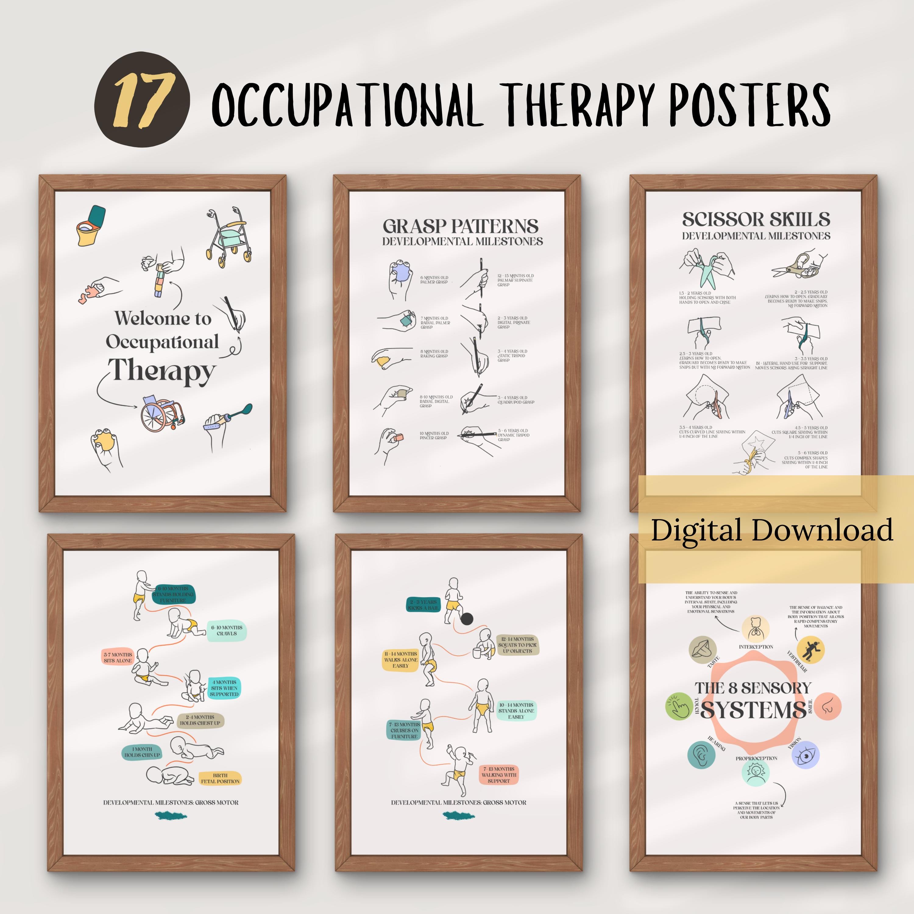 17 Occupational Therapy Gift Poster Bundle Developmental Milestone ...