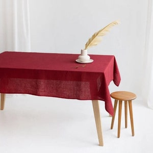 Blush Pink Tablecloth, Linen 100% Organic Table Cloth Rectangle ...