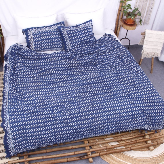 Reversible Cotton Duvet Cover Handmade Block Print Duvet Set - Etsy