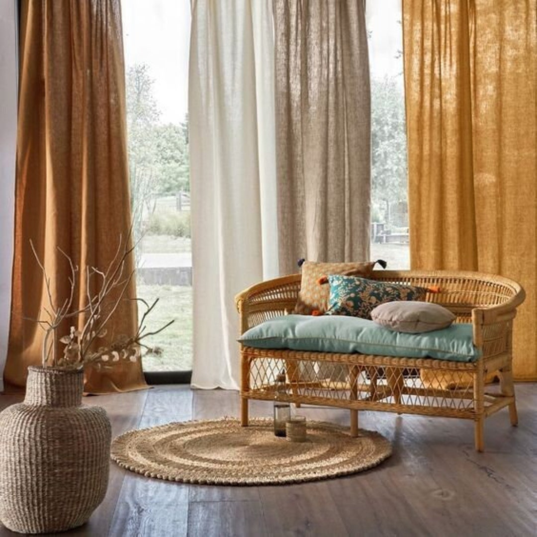 Boho Curtain Drapes Bohemian Custom 20 Color Options. 7 Heading Types ...