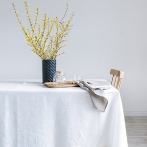 Blush Pink Tablecloth, Linen 100% Organic Table Cloth Rectangle ...