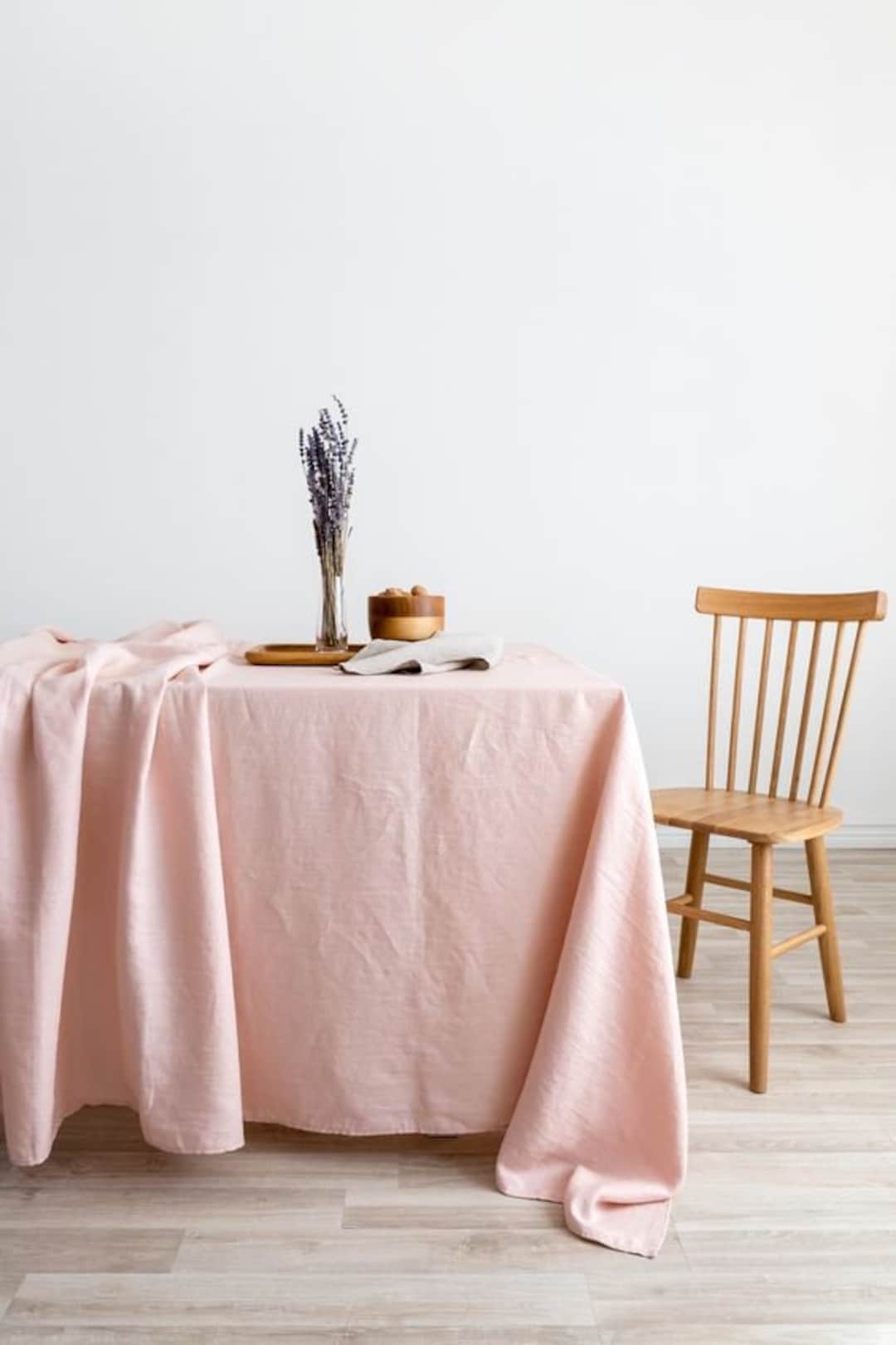 Blush Pink Tablecloth, Linen 100% Organic Table Cloth Rectangle ...
