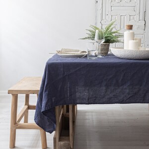 Blush Pink Tablecloth, Linen 100% Organic Table Cloth Rectangle ...