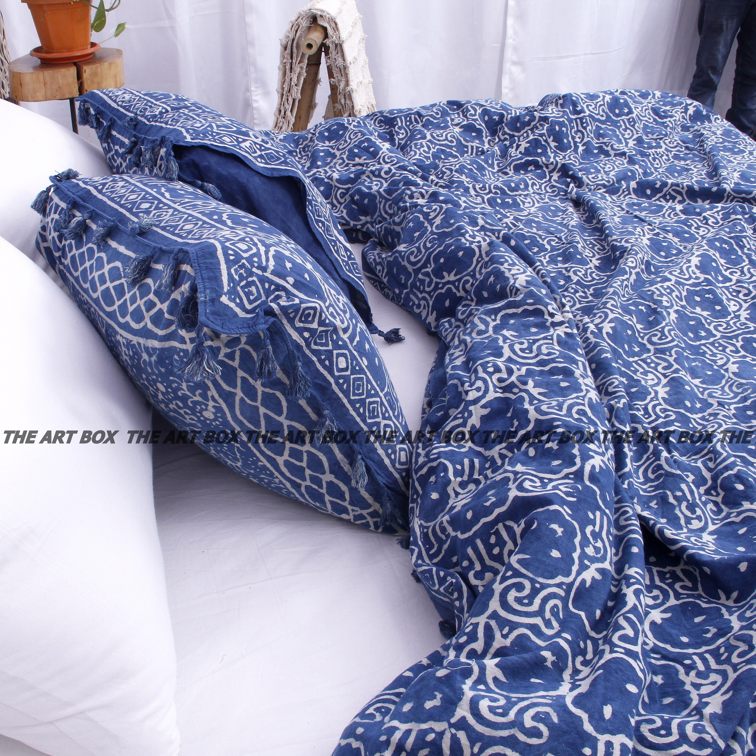 Classic Indigo Duvet Cover Luxury Washed Cotton Duvet Cover - Etsy
