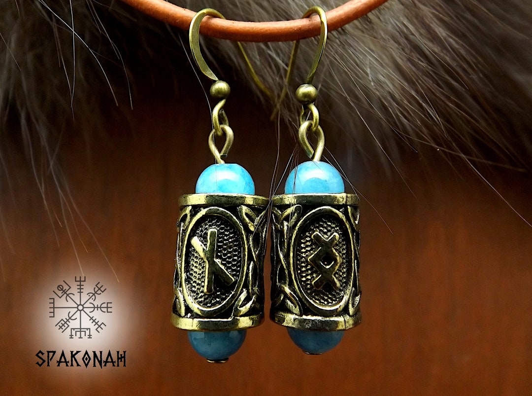 Runic Viking Earrings Nordic Celtic Celtic Warrior Jewelry Ethnic ...